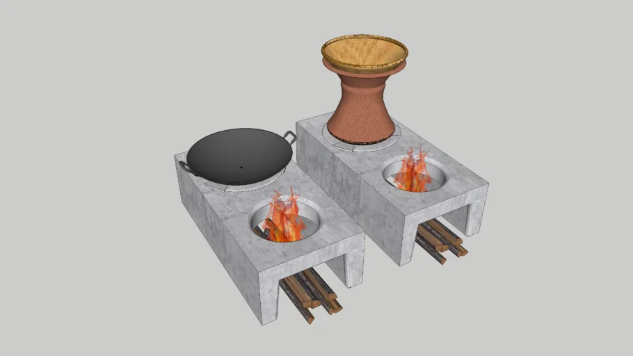 Tungku Batu Kayu Bakar Tradisional _ Stone Stove | 3D Warehouse