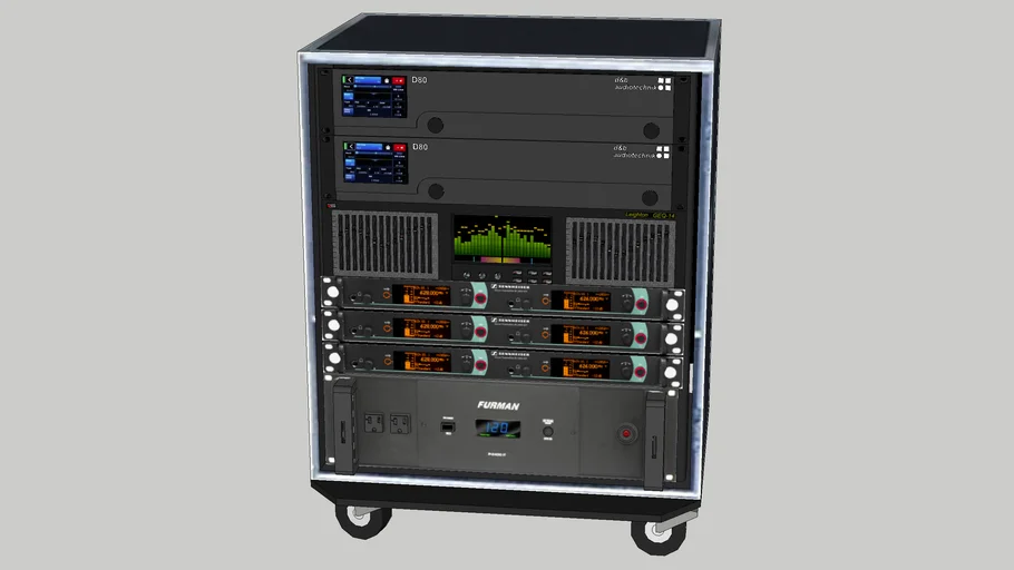 D&B Amplifier Rack with EQ & Microphones | 3D Warehouse