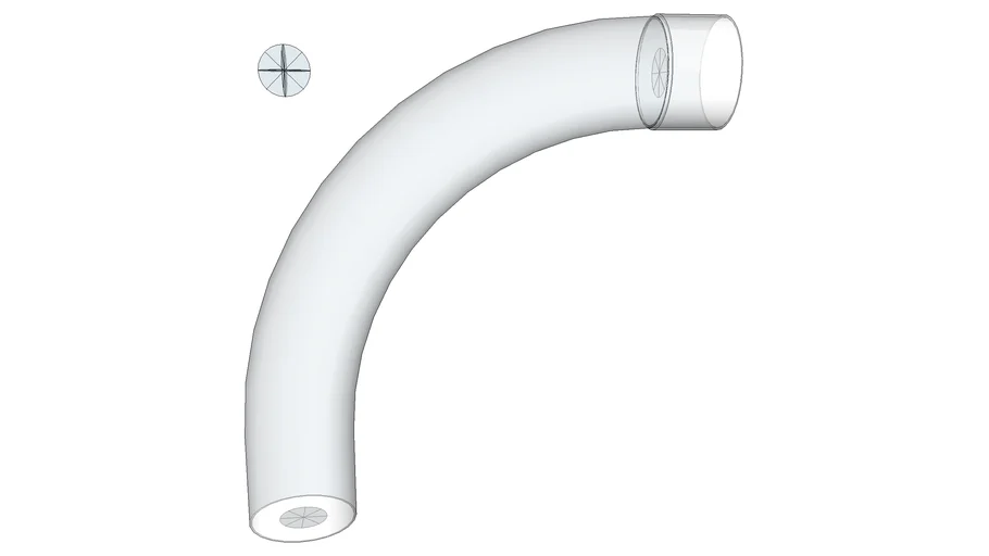 CURVA LONGA PVC 90º 100MM | 3D Warehouse