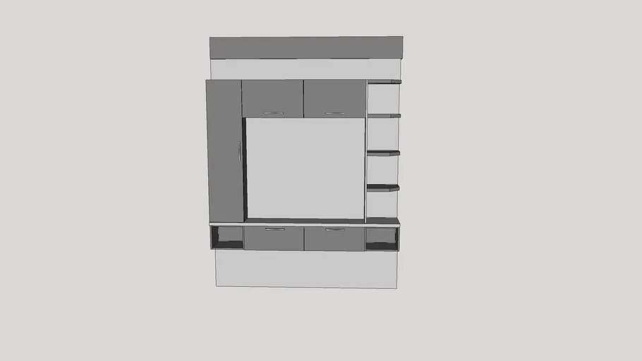 Room Divider with built in T V Unit | 3D Warehouse