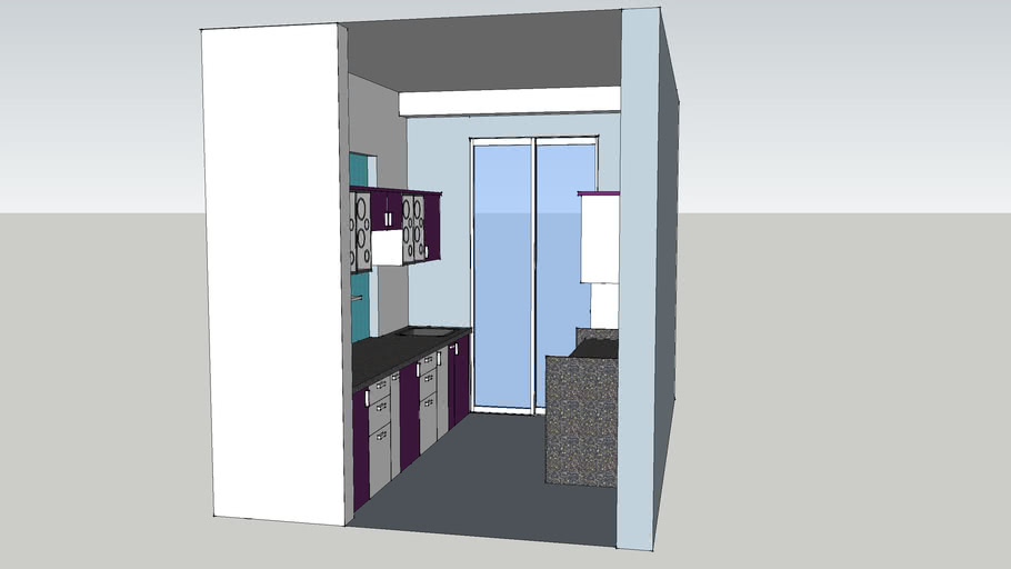 semi modular kitchen | 3D Warehouse