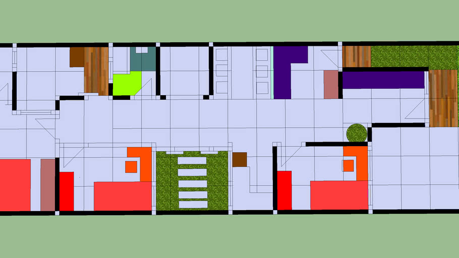 DENAH DESAIN RUMAH 6X18 M | 3D Warehouse