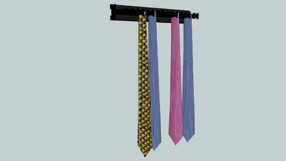 Tie rack with ties | 3D Warehouse