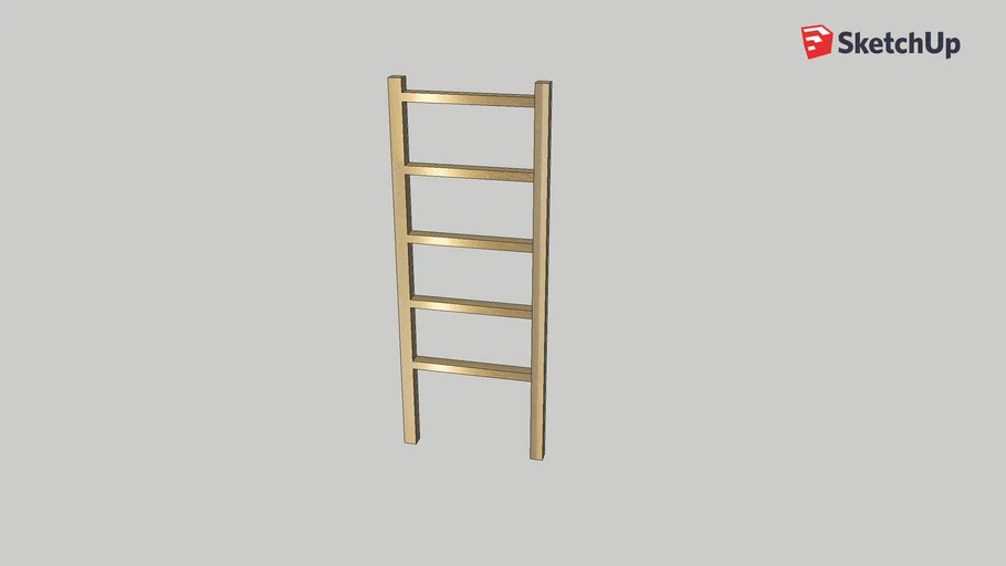 Brushed Gold Ladder Towel Rail | 3D Warehouse