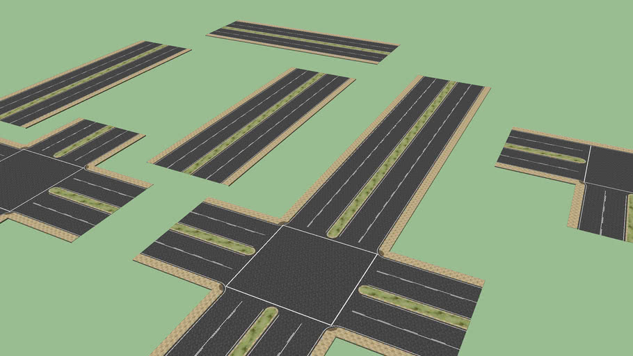ROAD SYSTEM CONSTRUCTION HIGHWAY SYSTEM KIT 3D MODEL CITY ROADS | 3D ...