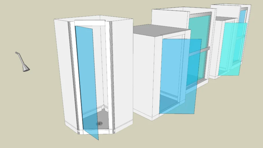 Assorted Standing Showers | 3D Warehouse