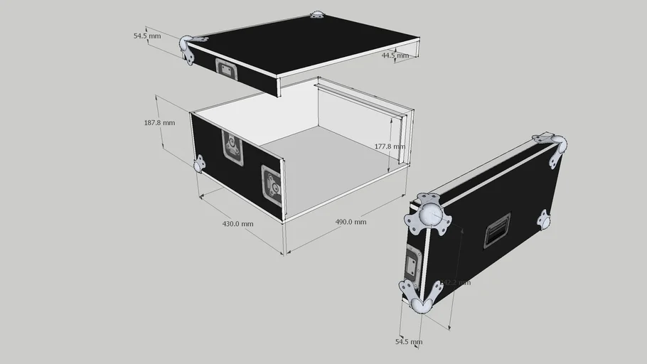Flightcase 19' - 5HE hoog | 3D Warehouse