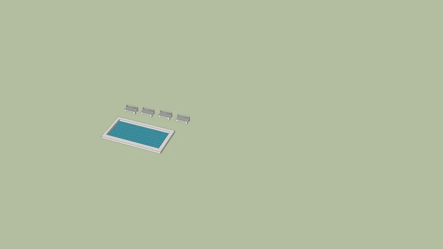 pool and benches | 3D Warehouse