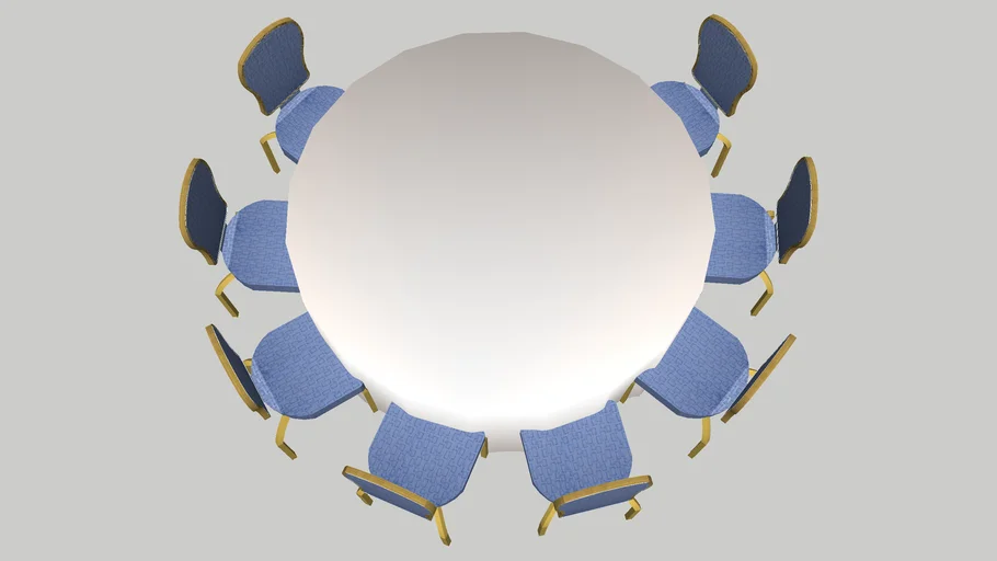 Renaissance Crescent Round for 8 White | 3D Warehouse