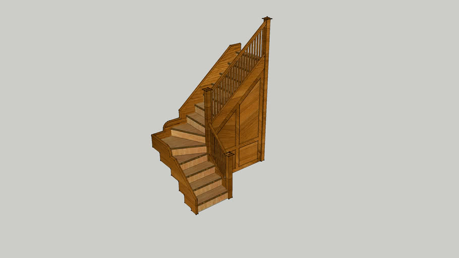 Kite Wind Stair 9' Rise Right Hand Turn | 3D Warehouse