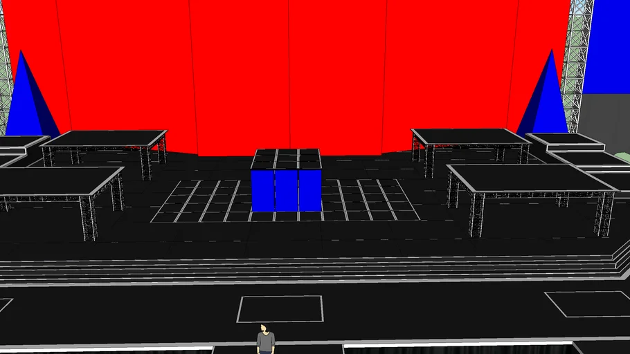 Queen Works Tour Stage 3d Warehouse Concert Stage 3D Model By Nvere