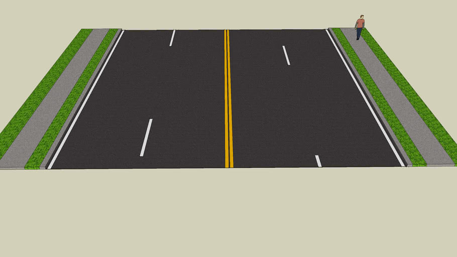 Four Lane Undivided Roadway | 3D Warehouse
