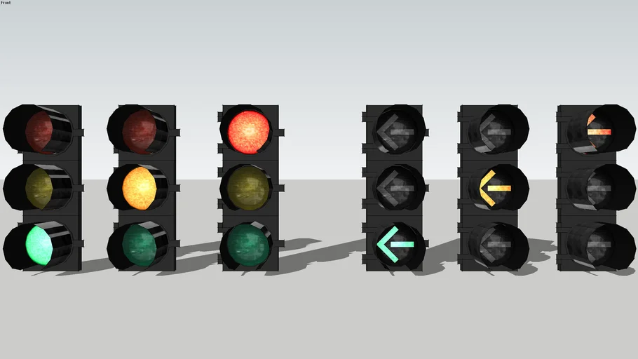 Dialight 8-inch LED traffic signal (texture resized) | 3D Warehouse
