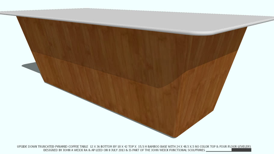COFFEE TABLE BAMBOO TRUNCATED NO COLOR 2X4 TOP DESIGNED BY JOHN A WEICK ...