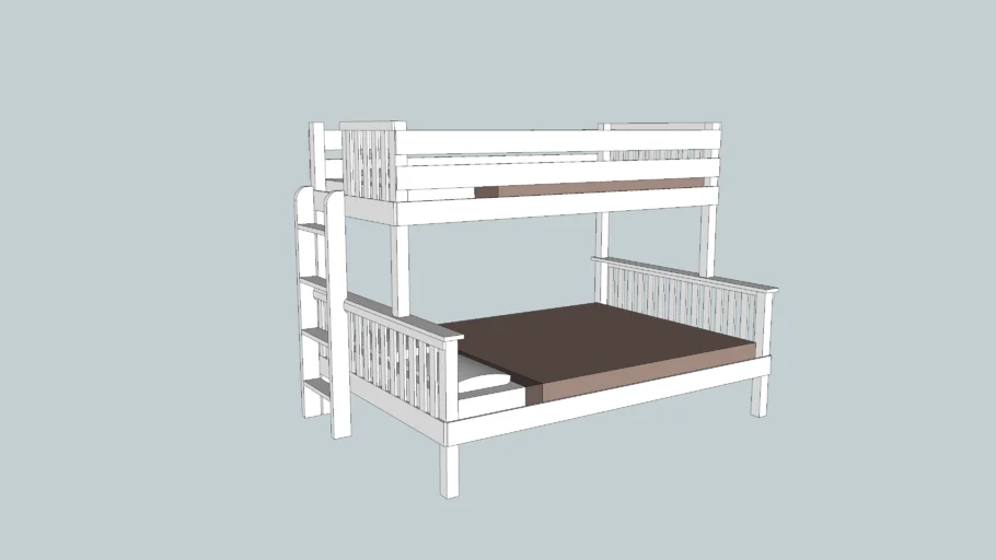 Bunk Bed - Full size bed on bottom with twin on top | 3D Warehouse
