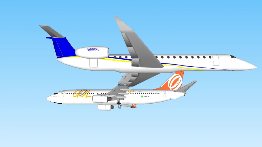 Gol Flight 1907 & ExcelAire Embrear Legacy N600XL | 3D Warehouse