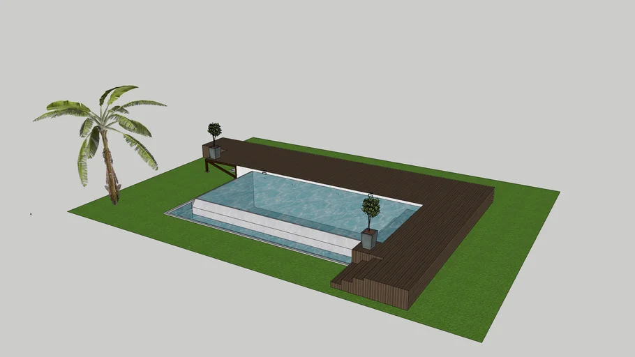 Piscine moderne a débordement | 3D Warehouse