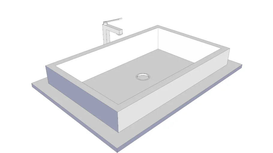 Sqaure Sink and Square Tap | 3D Warehouse