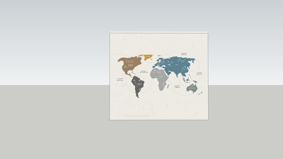 Painel Mapa Mundi Areia - DMAIZ | 3D Warehouse