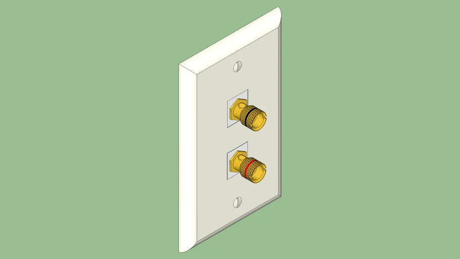 Wallplate stereo banana plug binding post | 3D Warehouse