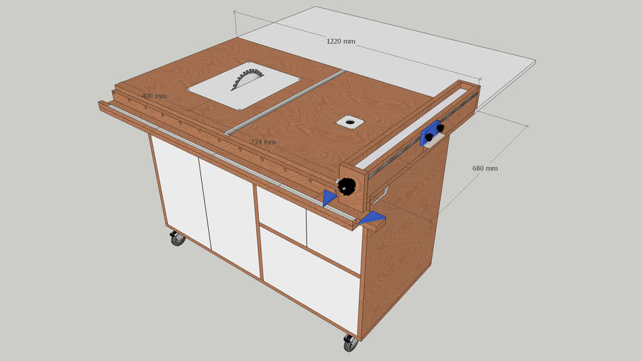 TABLE SAW & ROUTER TABLE with CROSS CUT & FENCE | 3D Warehouse