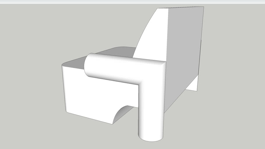 Arm Chair L- shape arms | 3D Warehouse