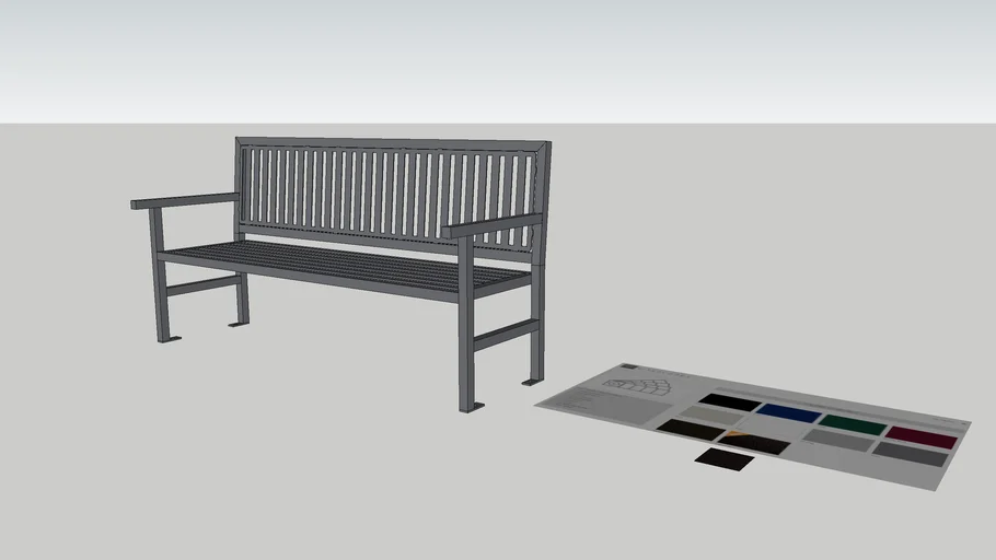 Sitescapes Fall Creek Flat Back Bench | 3D Warehouse