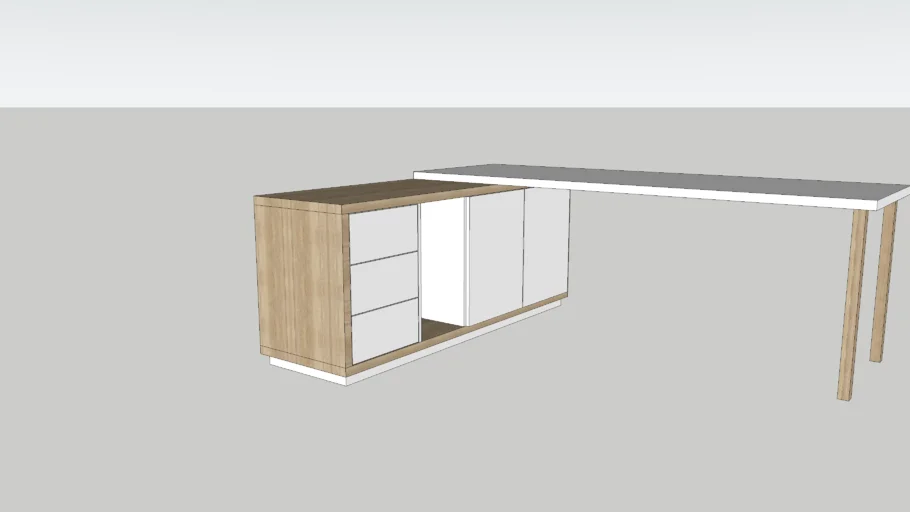 L shaped desk | 3D Warehouse