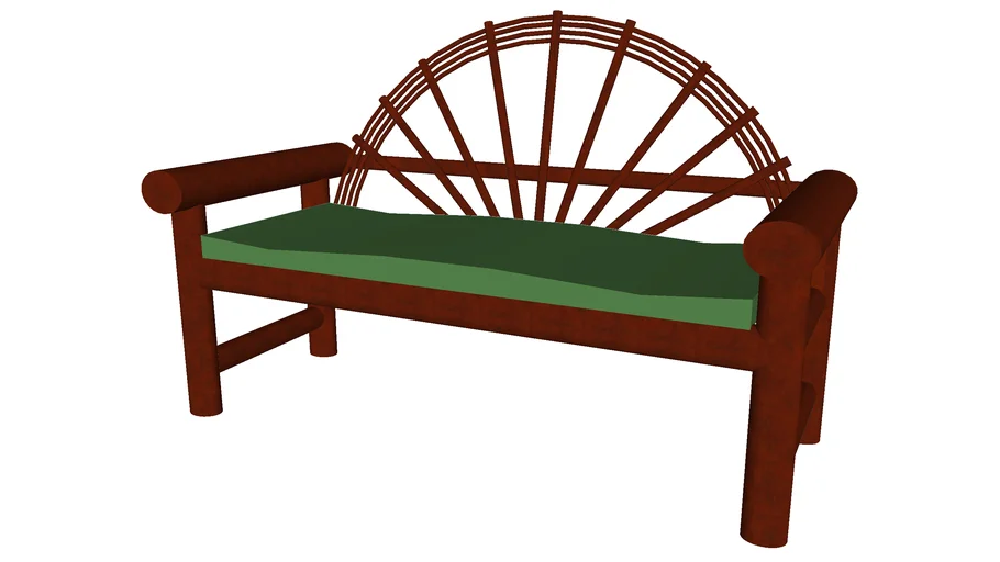 Rustic Wood Bench - Detailed | 3D Warehouse