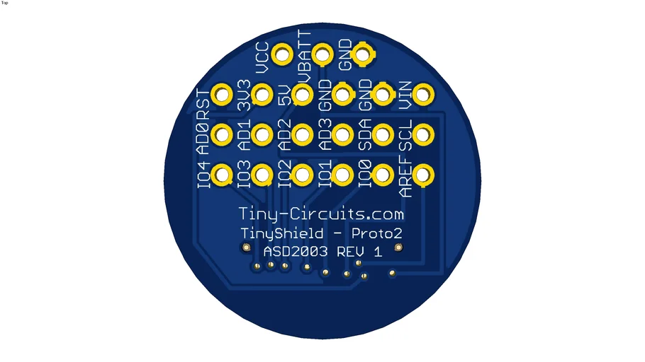 TinyCircuits-TinyShield-Proto2-ASD2003_Circle | 3D Warehouse