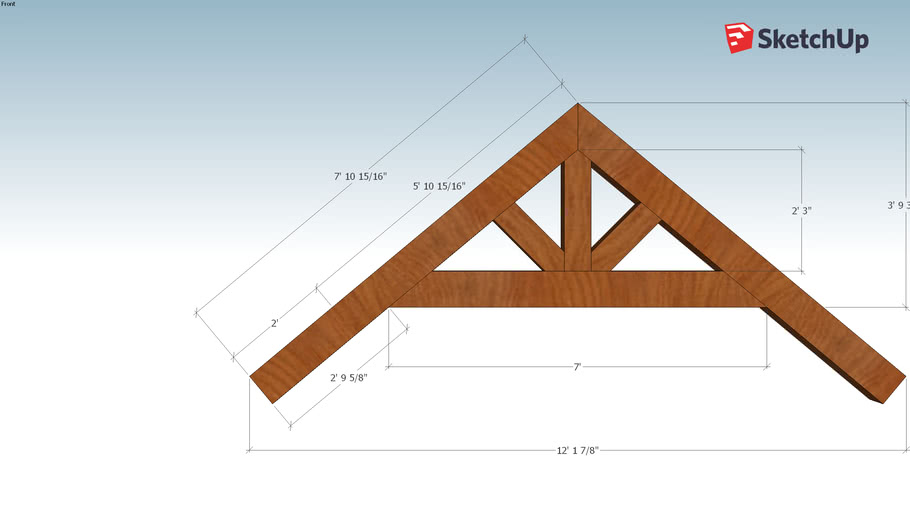 6'x8'-7' Span Pine Timber Truss | 3D Warehouse