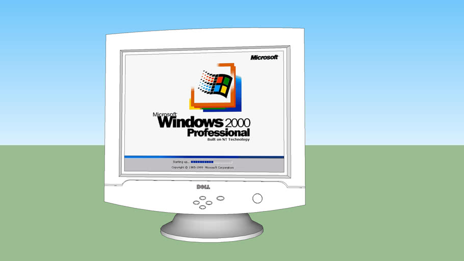 Dell CRT monitor (E772p) (white/beige) | 3D Warehouse