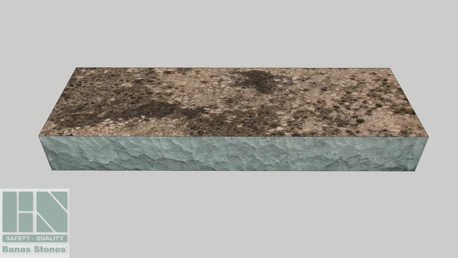 Banas Stones Natural 6' Steps/Risers - 16' x 48' - Algonquin Brown | 3D Warehouse