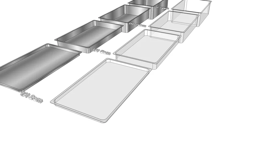 GN 1/1 all sizes Acrylic & SS w/ lids | 3D Warehouse