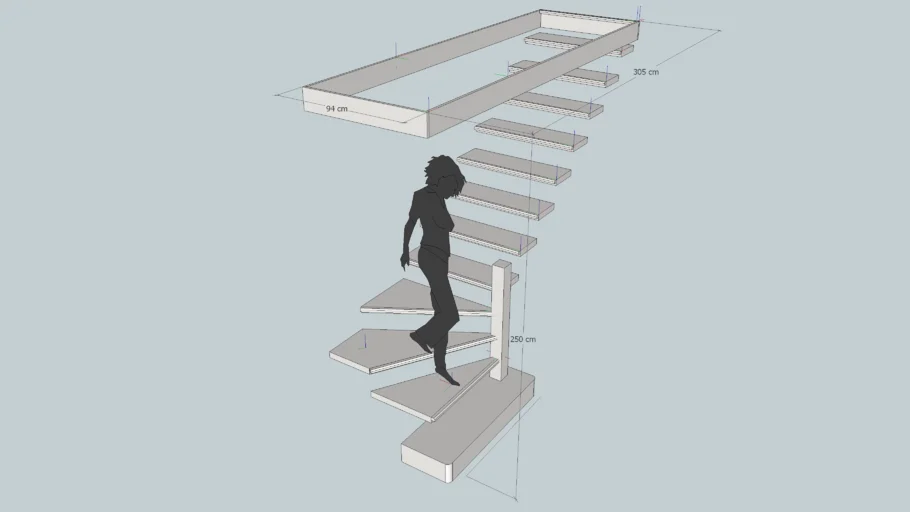 Escalier 1/4 tournant | 3D Warehouse