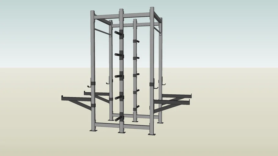 Max Station Weight Lifting Double Half Rack | 3D Warehouse
