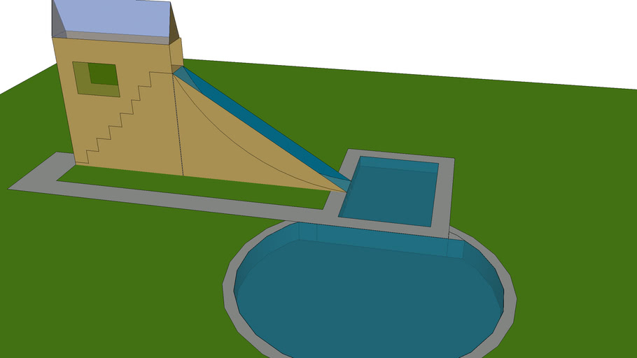 Pool with a slide | 3D Warehouse