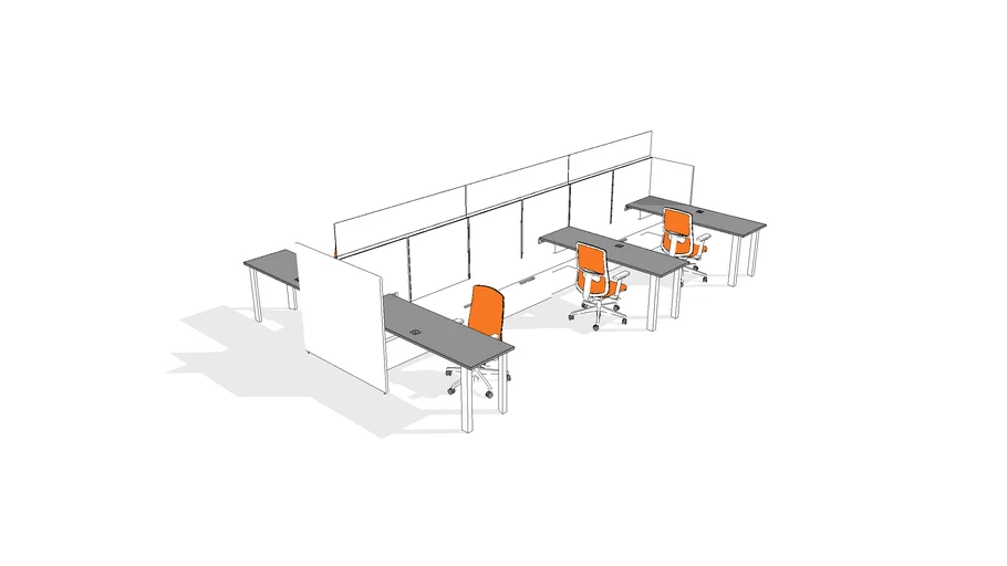 Click&Ship Workstation 06 Fixed 51h 15glass | 3D Warehouse