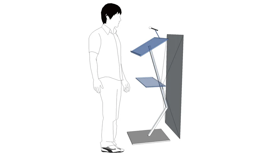 Lectern light-weight with customizable sign | 3D Warehouse