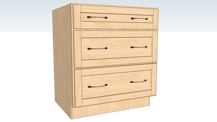 Base Three Drawer - Full Extension | 3D Warehouse