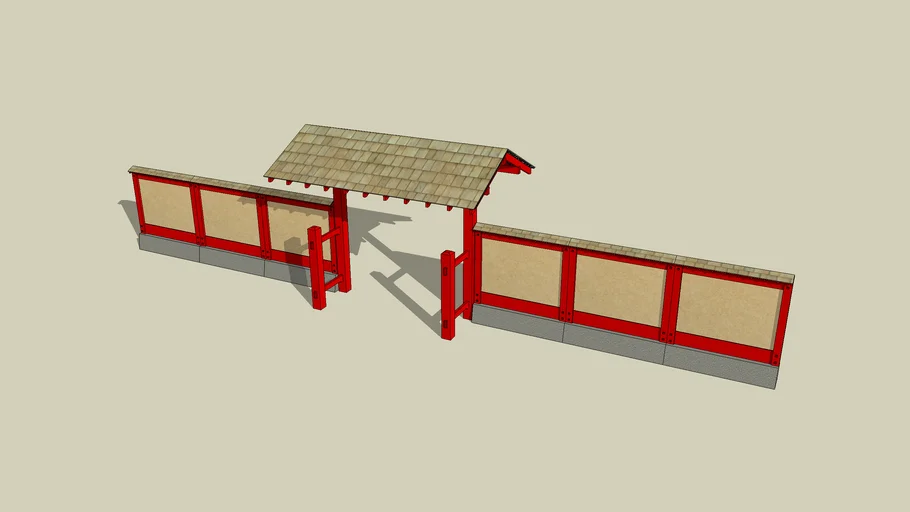 Japanese Gate + Wall | 3D Warehouse