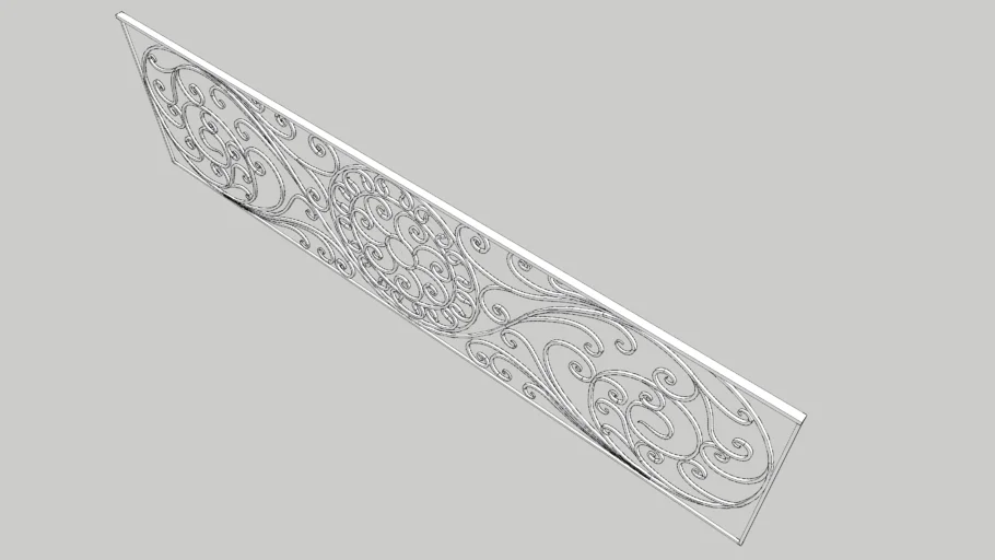 Long fancy iron railing | 3D Warehouse