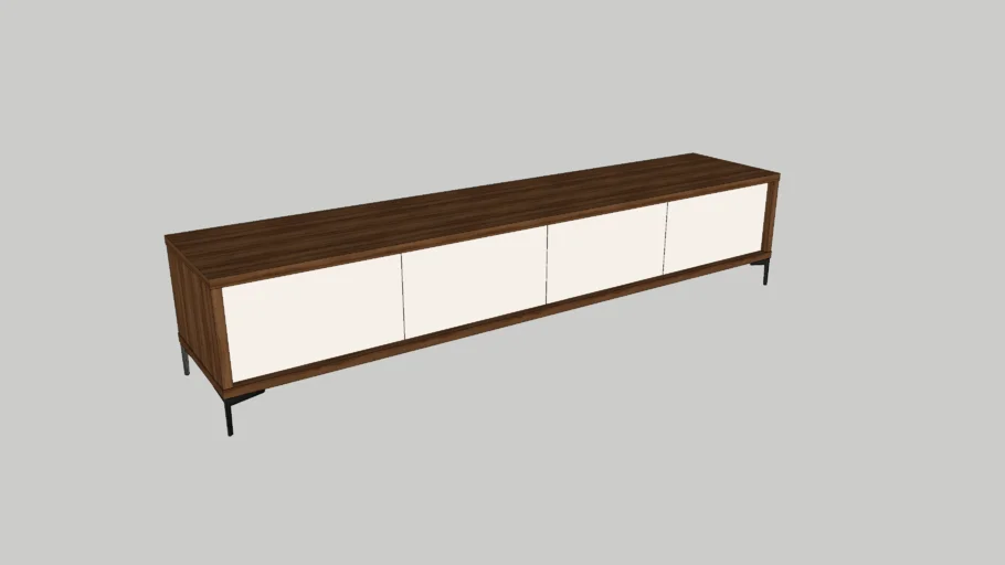 Móvel TV 4 prt 2350 com pés metálicos - Nogueira vs Pérola . Rio | 3D Warehouse