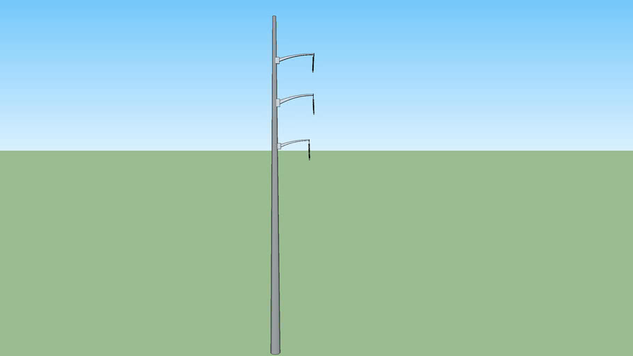 Arc Power Line Double Circuit 3 Wires Pole | 3D Warehouse