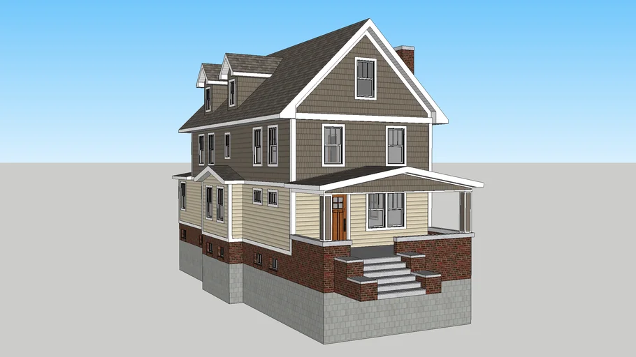 American urban vernacular house (urban/neotraditional/TND) | 3D Warehouse