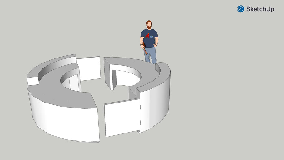 Full Circle Reception Desk | 3D Warehouse