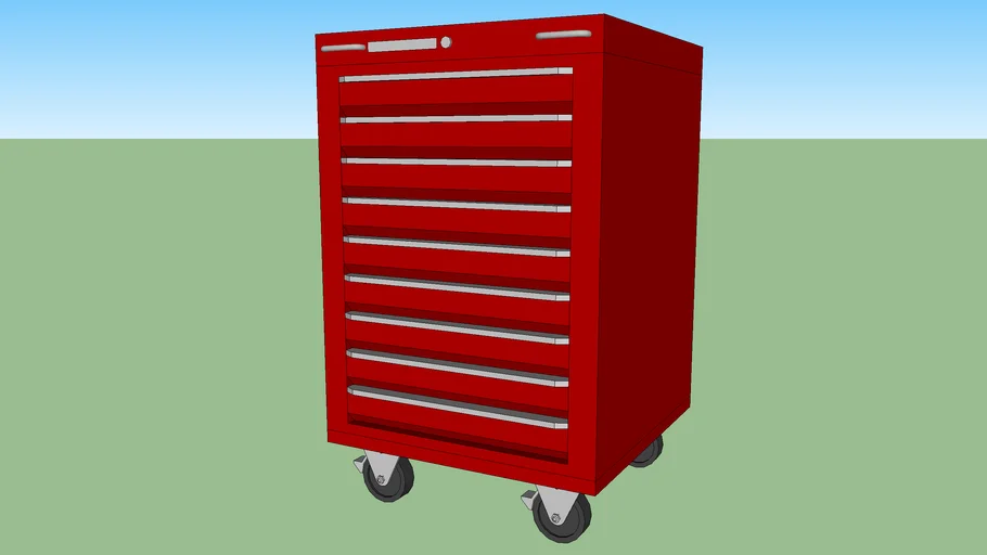 UC-060 - Under-Bench Tool Storage Cart w/ 9 Drawers | 3D Warehouse