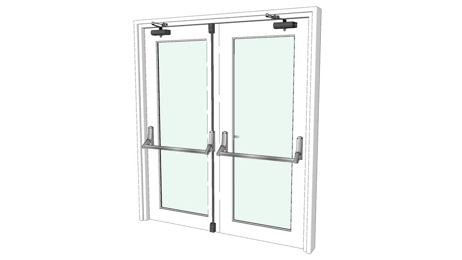 Panic bar double glass door | 3D Warehouse