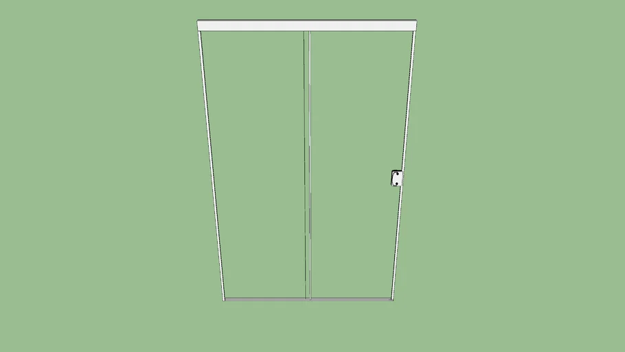 porta de vidro blindex - 1 fixo e 1 correr com fechadura | 3D Warehouse