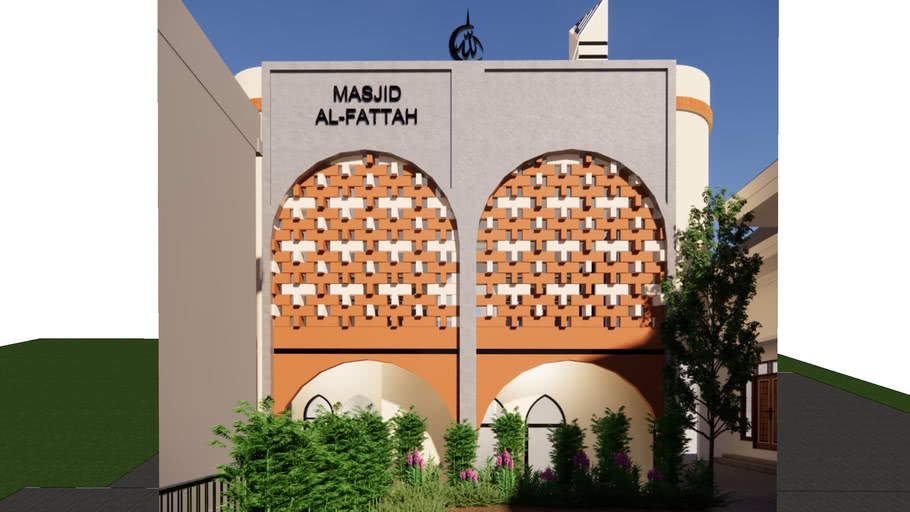 DESAIN MESJID 2 LANTAI MINIMALIS 9X9 | 3D Warehouse